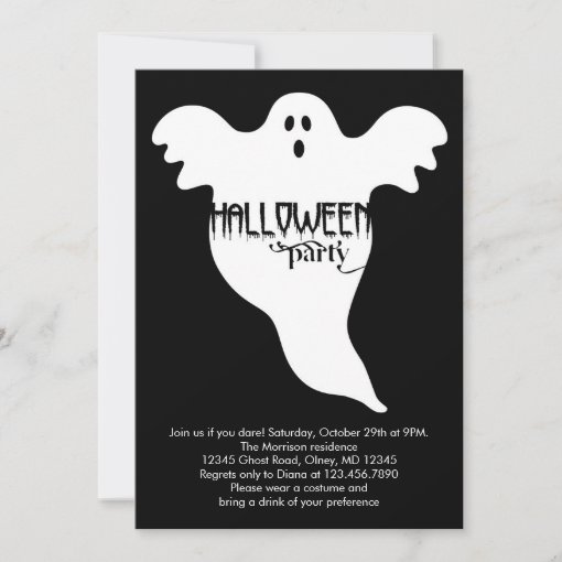 Ghost Halloween Invitation | Zazzle
