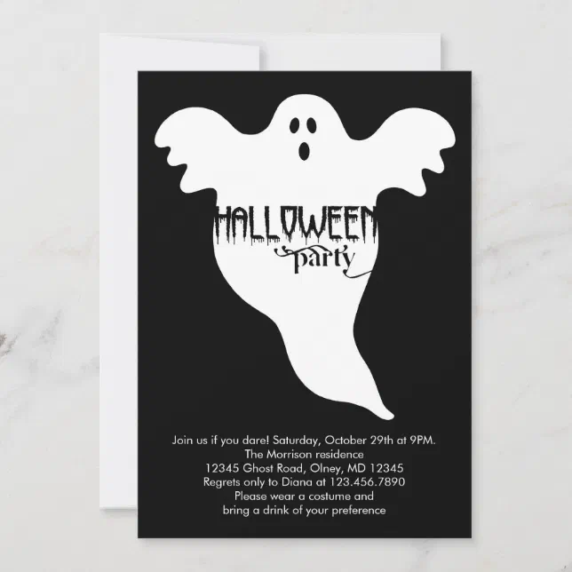 Ghost Halloween Invitation | Zazzle