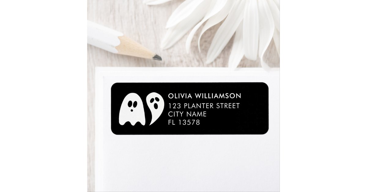 Ghost Halloween Label | Zazzle