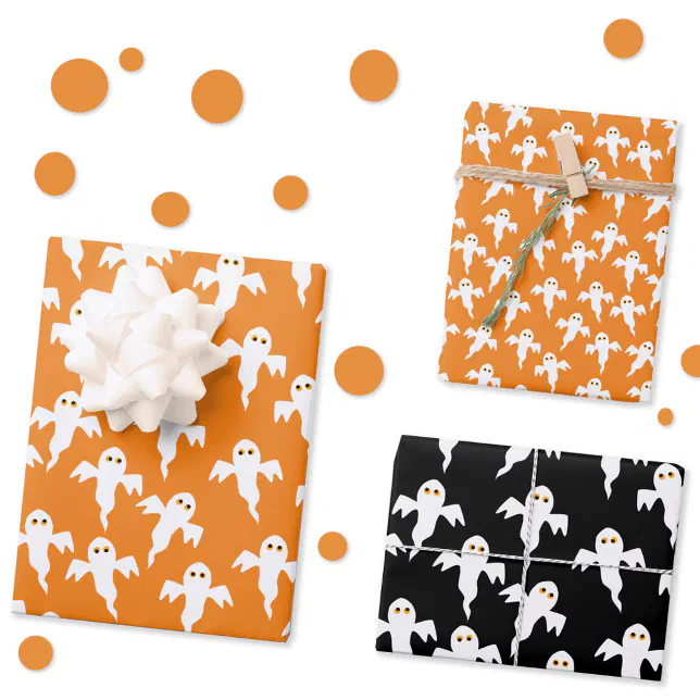Ghost Halloween Wrapping Paper Sheets | Zazzle