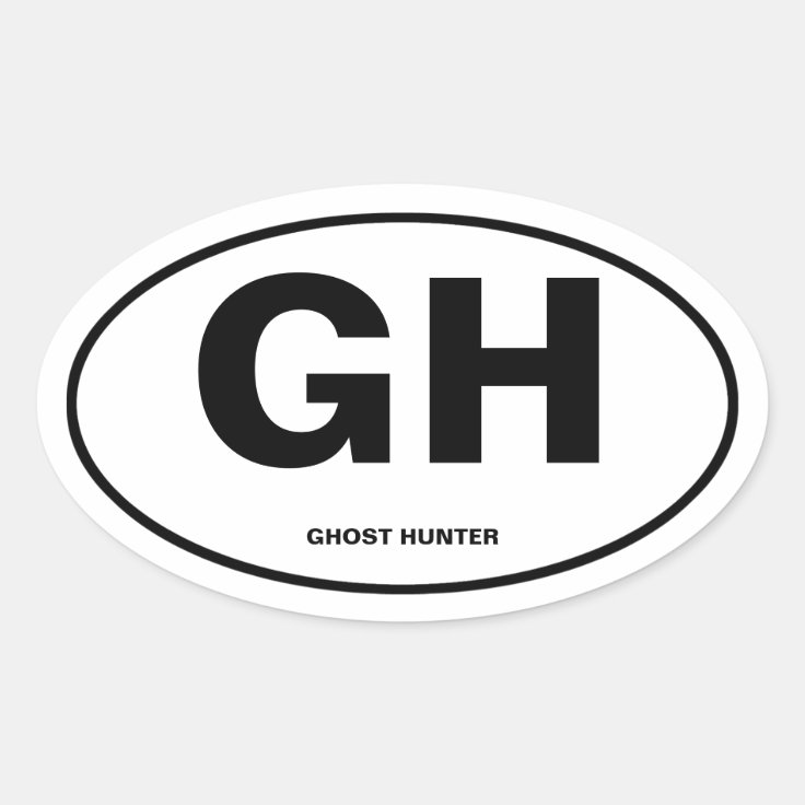 Ghost Hunter Oval Sticker | Zazzle