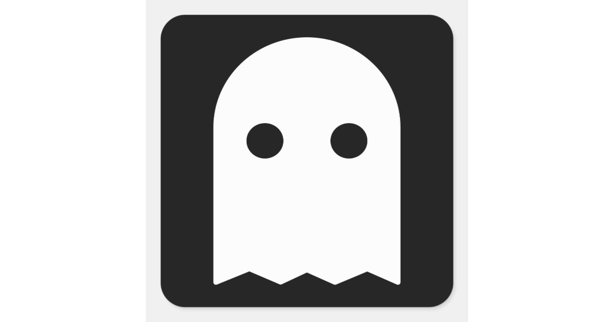 Ghost Icon Square Sticker | Zazzle