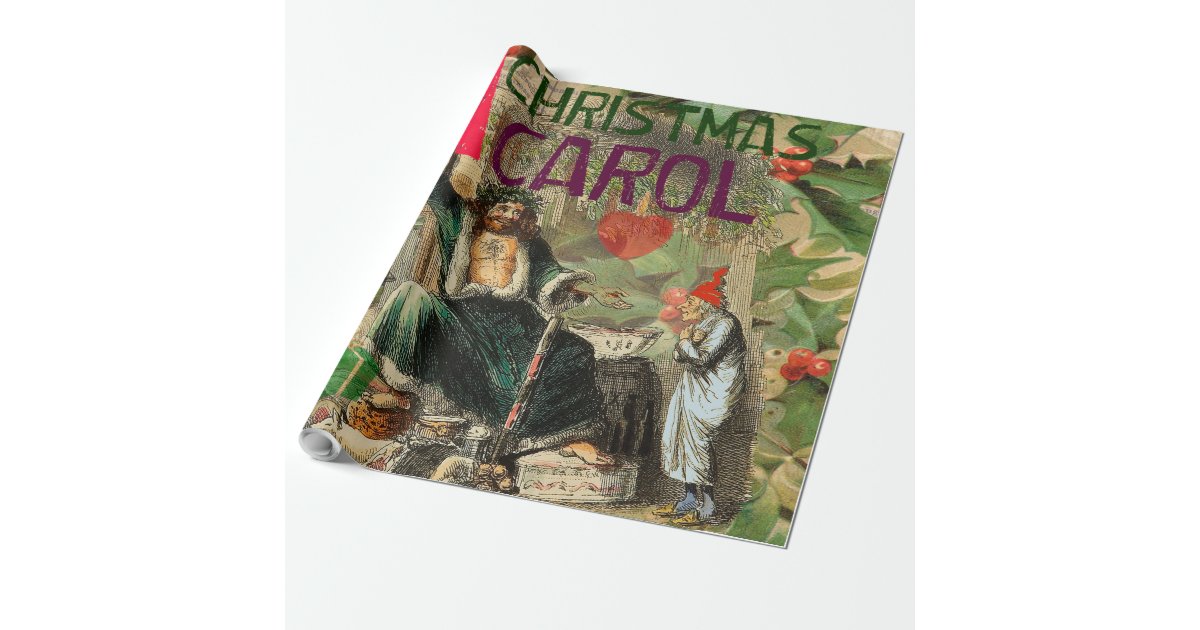 Ghost of Christmas Present Illustration Scrooge Wrapping Paper | Zazzle