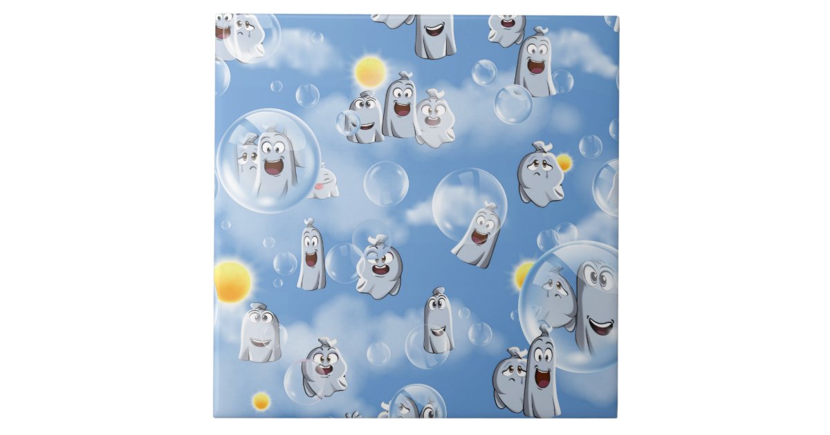 Ghost Pattern Ceramic Tile | Zazzle