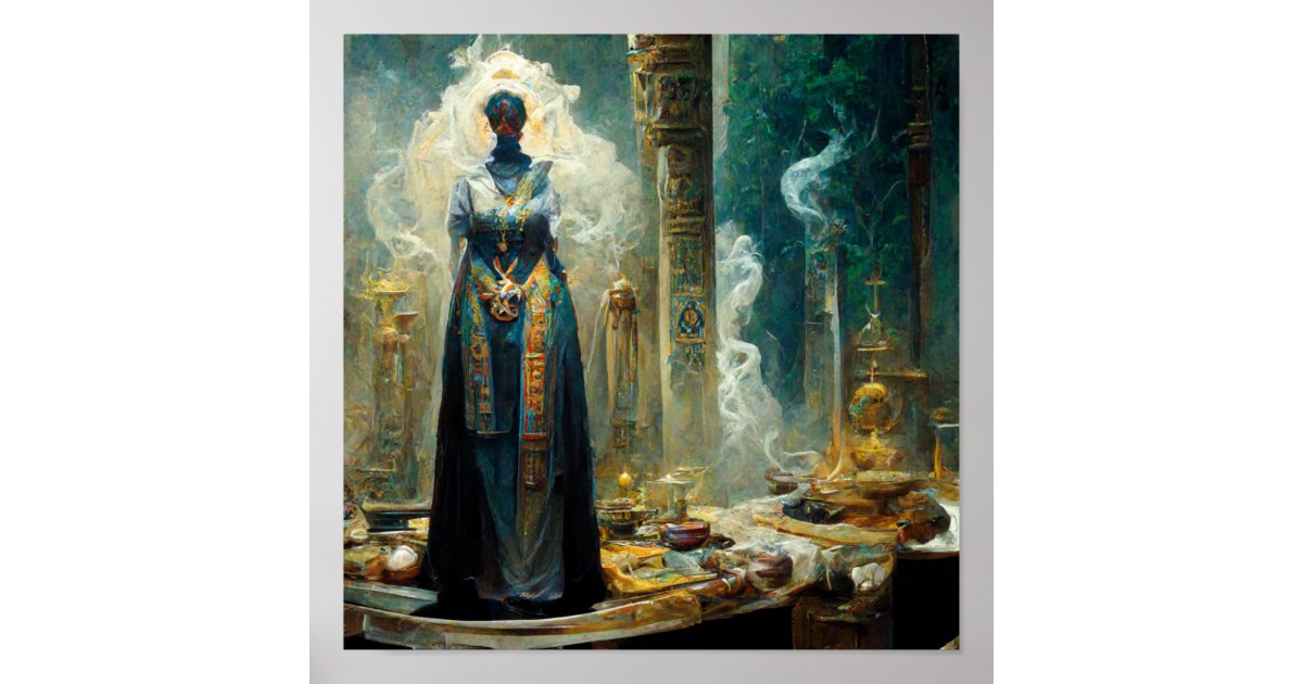 Ghost Priestess Fantasy Poster | Zazzle