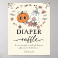 Ghost Retro Diaper Raffle Baby Shower Game Sign | Zazzle