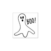 Ghost Saying Boo Outline for Halloween Rubber Stamp | Zazzle
