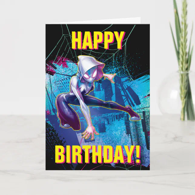 Ghost-Spider: Crawling Make Way Card | Zazzle