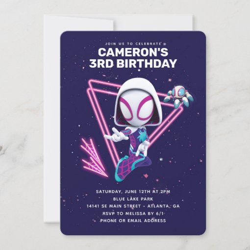 Ghost Spider | Girl's Birthday Invitation | Zazzle