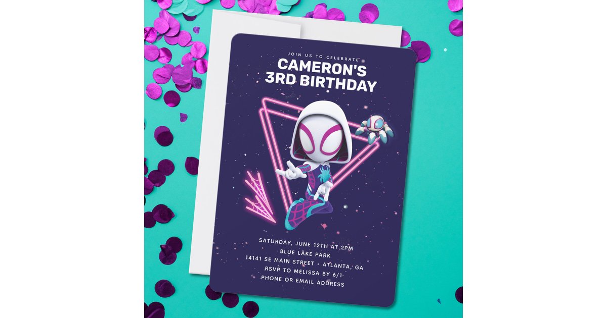 Ghost Spider | Girl's Birthday Invitation | Zazzle