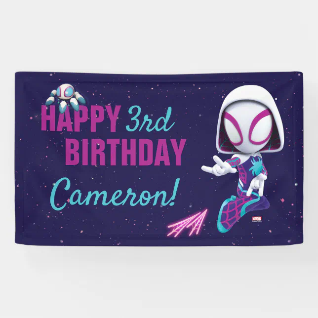 Ghost Spider | Personalized Happy Birthday Banner | Zazzle