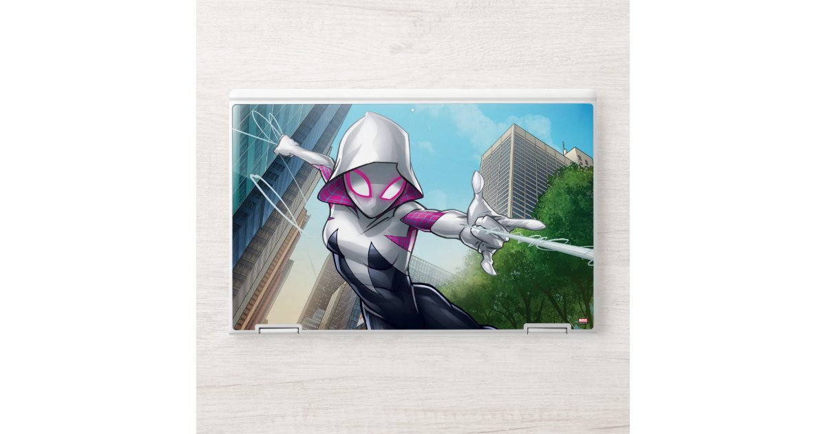 Ghost Spider Web Slinging Through City Hp Laptop Skin Zazzle