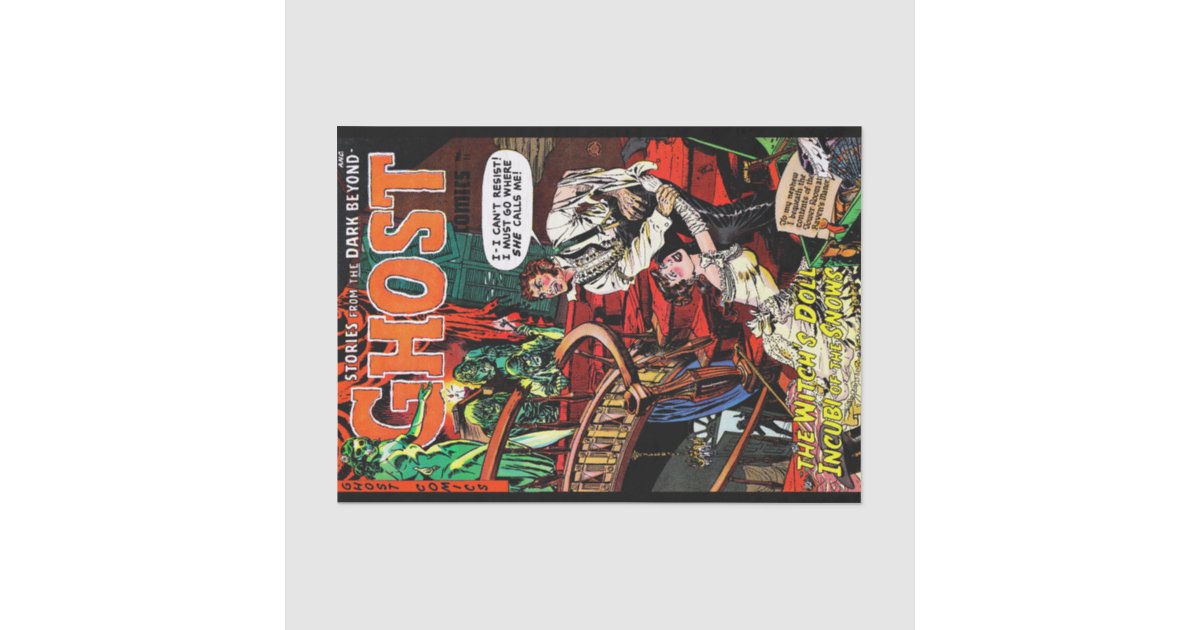 Ghost Vintage Horror Comics Witch's Call Decoupage Tissue Paper | Zazzle