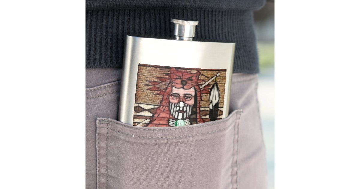 Ghost Warrior Native American Flask | Zazzle