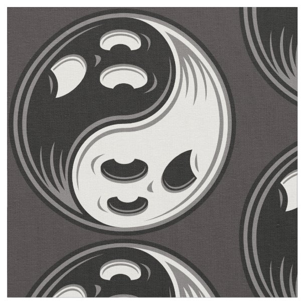 Black and White Yin Yang Pattern Fabric | Zazzle