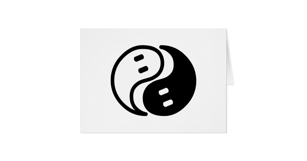 Ghost Yin Yang Greeting Card | Zazzle