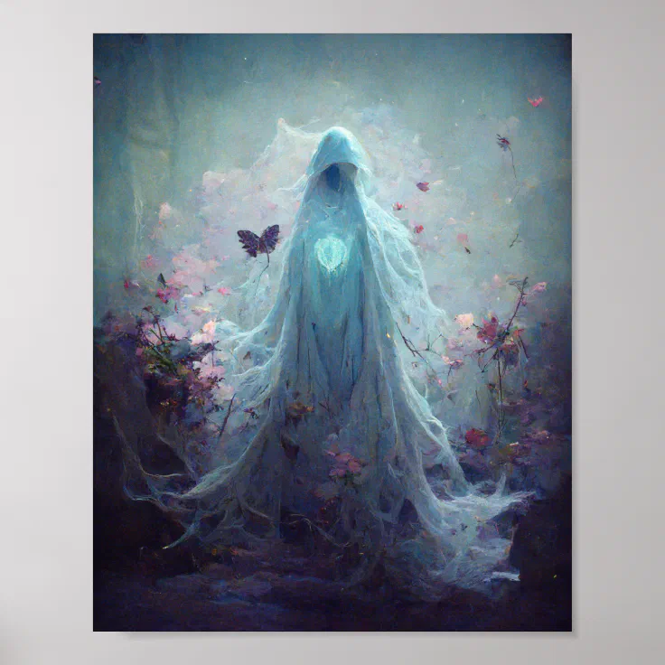 Ghostly Fae Fantasy Art Poster | Zazzle