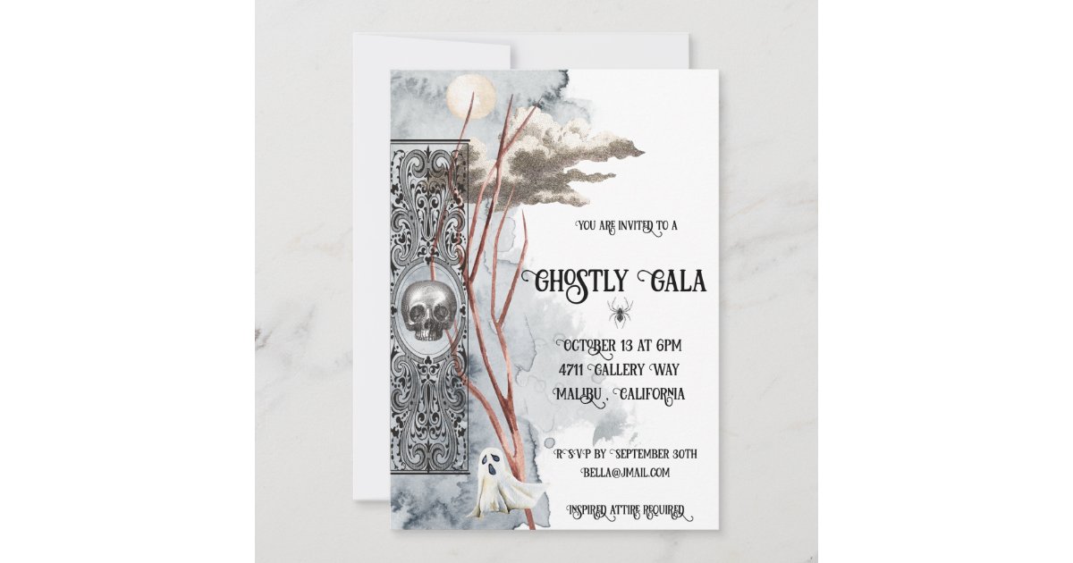 Ghostly Gala Invitation | Zazzle