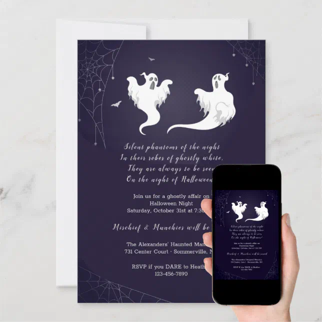 Ghosts of Halloween Invitation | Zazzle