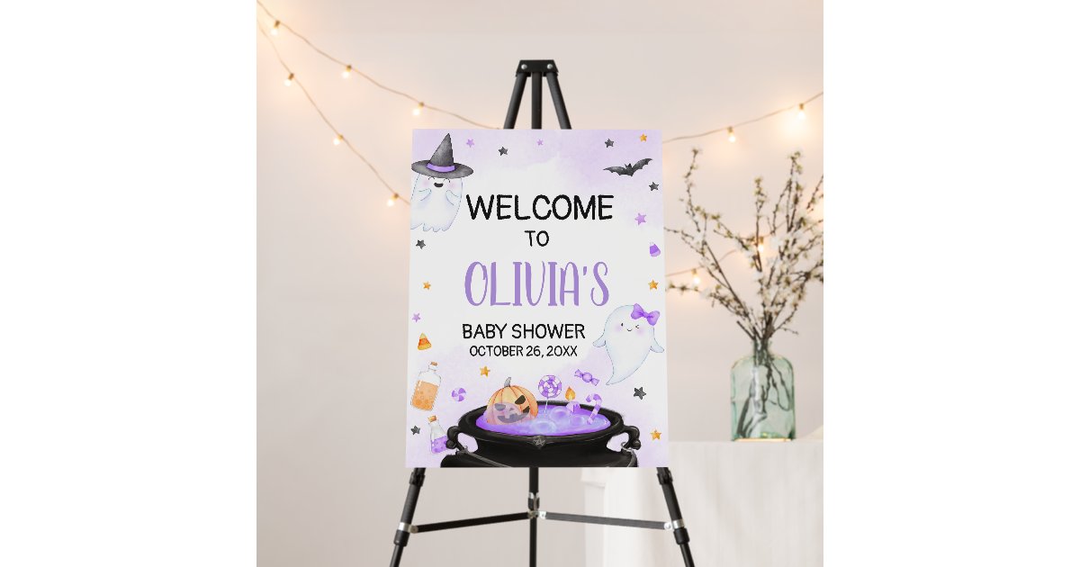 Ghoul Halloween Baby Shower Welcome Sign | Zazzle