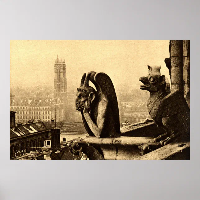 Ghoul Notre Dame, Paris France 1912 Vintage Poster | Zazzle