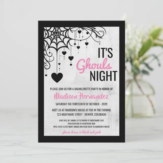 Ghouls Night Bachelorette Party Invitation | Zazzle