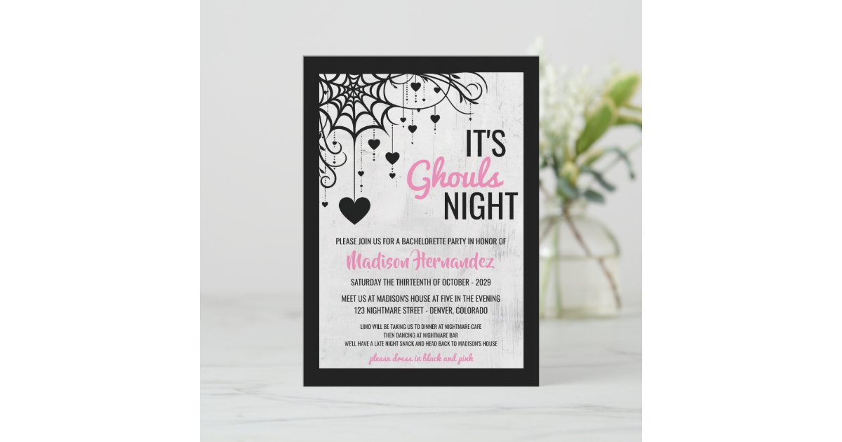 Ghouls Night Bachelorette Party Invitation | Zazzle