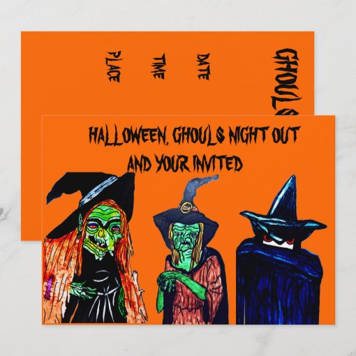 GHOULS NIGHT OUT HALLOWEEN PARTY invitation | Zazzle