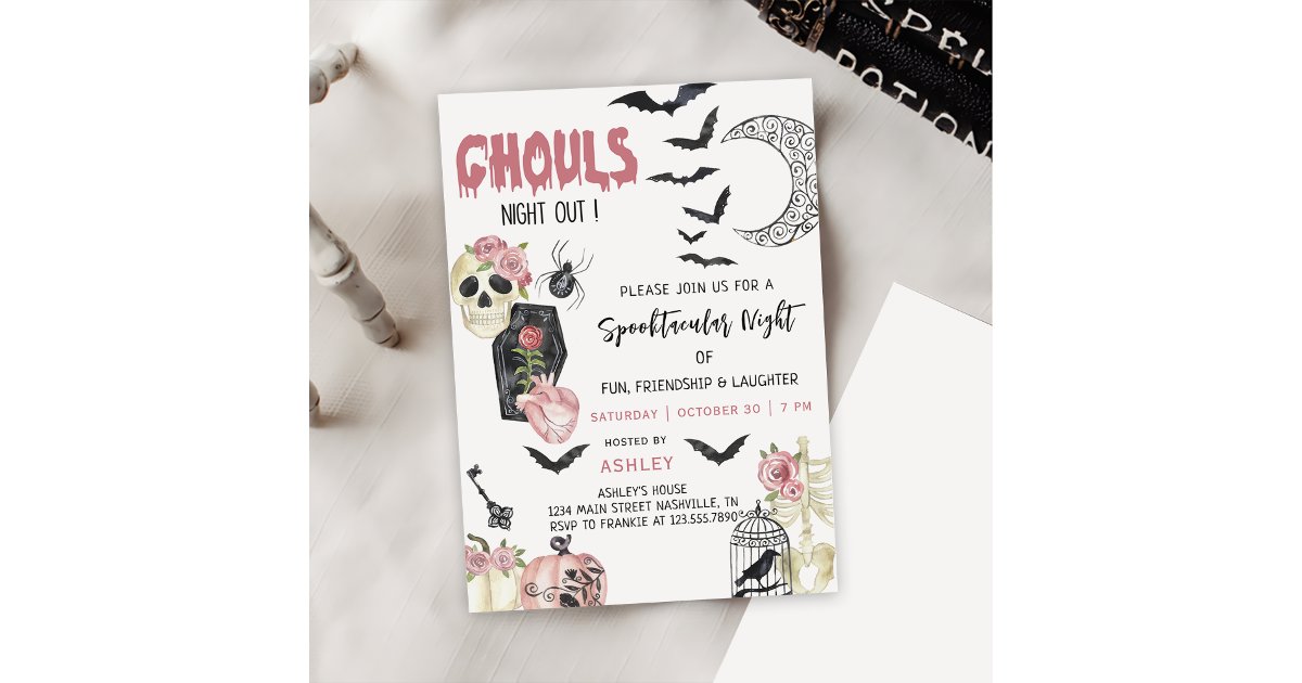Ghouls Night Out Halloween Party Invitation | Zazzle