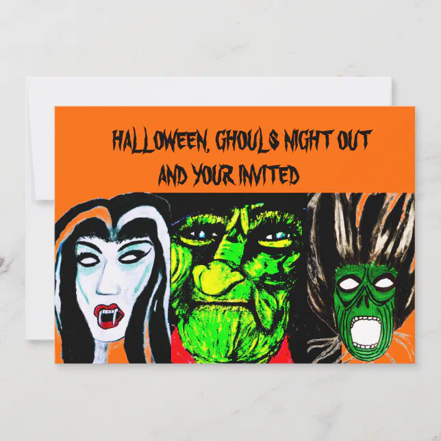 GHOULS NIGHT OUT HALLOWEEN PARTY invitation | Zazzle