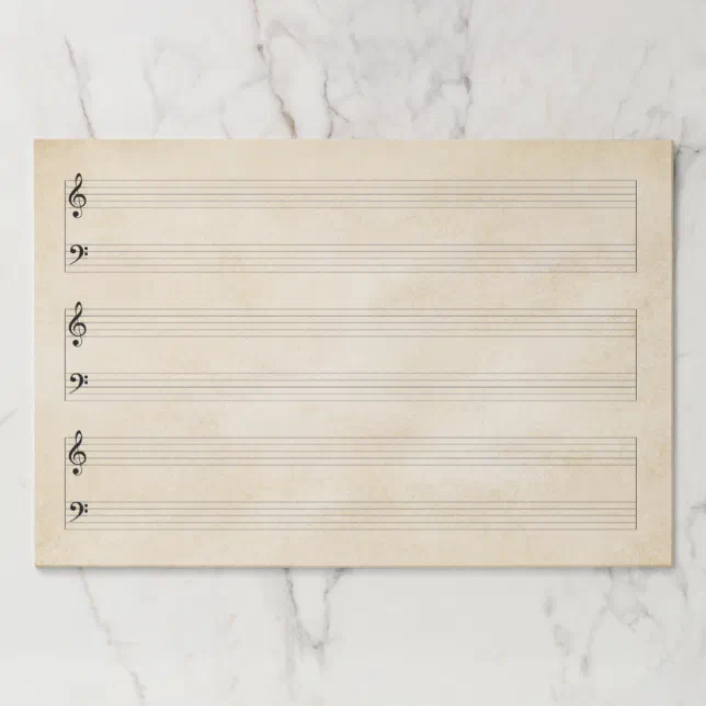 Giant 12"x18" Large Print Piano Antique Manuscript Paper Pad | Zazzle