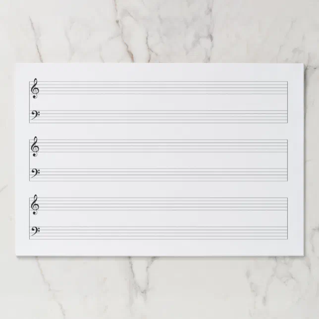 Giant 12"x18" Wide Rule Piano Grand Staff Music Paper Pad | Zazzle