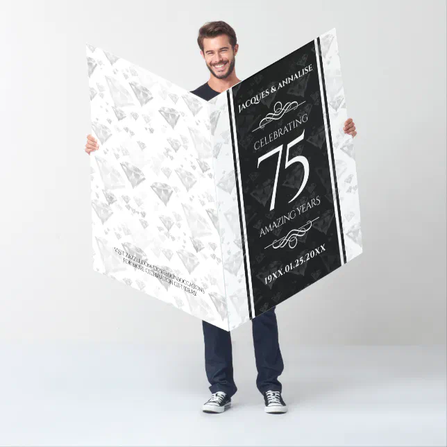 Giant 75th Diamond Wedding Anniversary Card | Zazzle