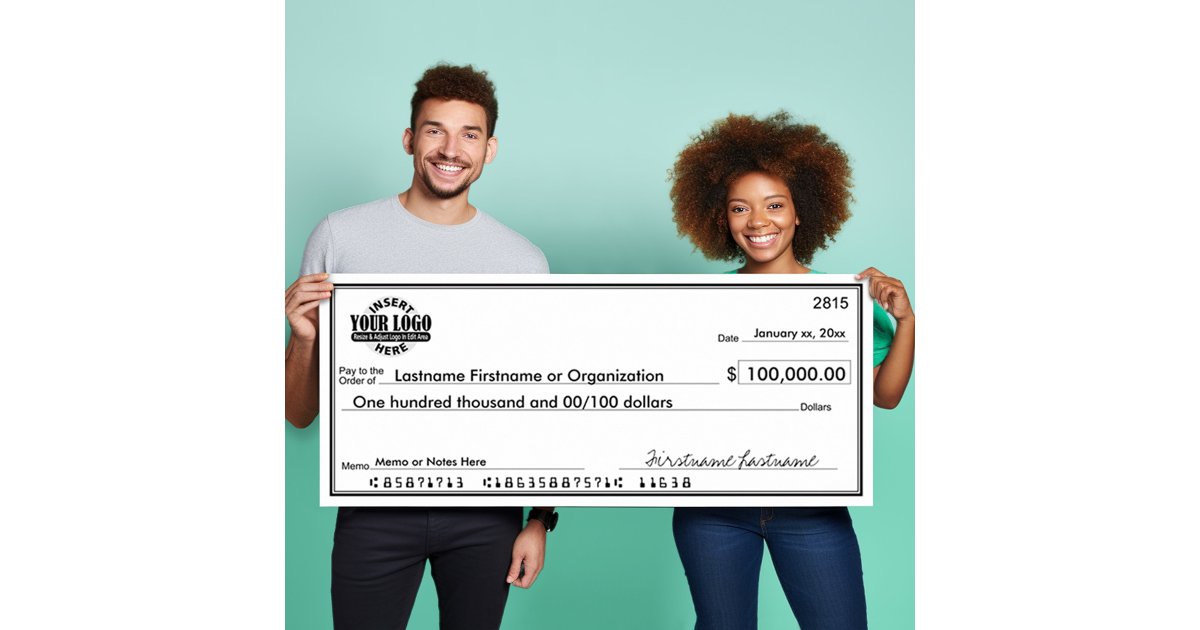 Giant Blank Check for Sweepstakes & Awards Poster | Zazzle