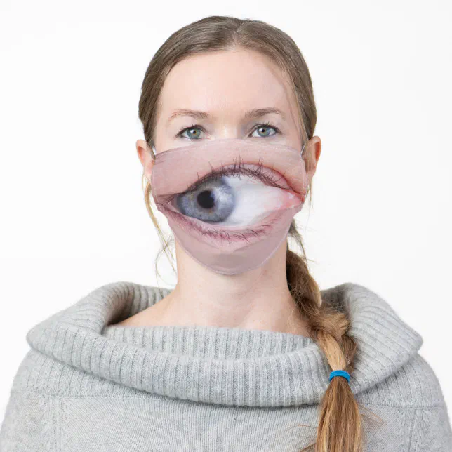 Giant Blue Eyeball Adult Cloth Face Mask | Zazzle
