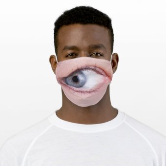 Giant Blue Eyeball Adult Cloth Face Mask | Zazzle