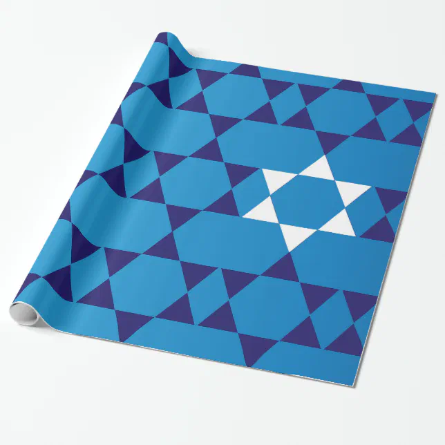 Giant Blue Jewish Stars Wrapping Paper | Zazzle