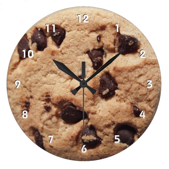 Giant chocolate chip cookie clock with numbers | Zazzle.com