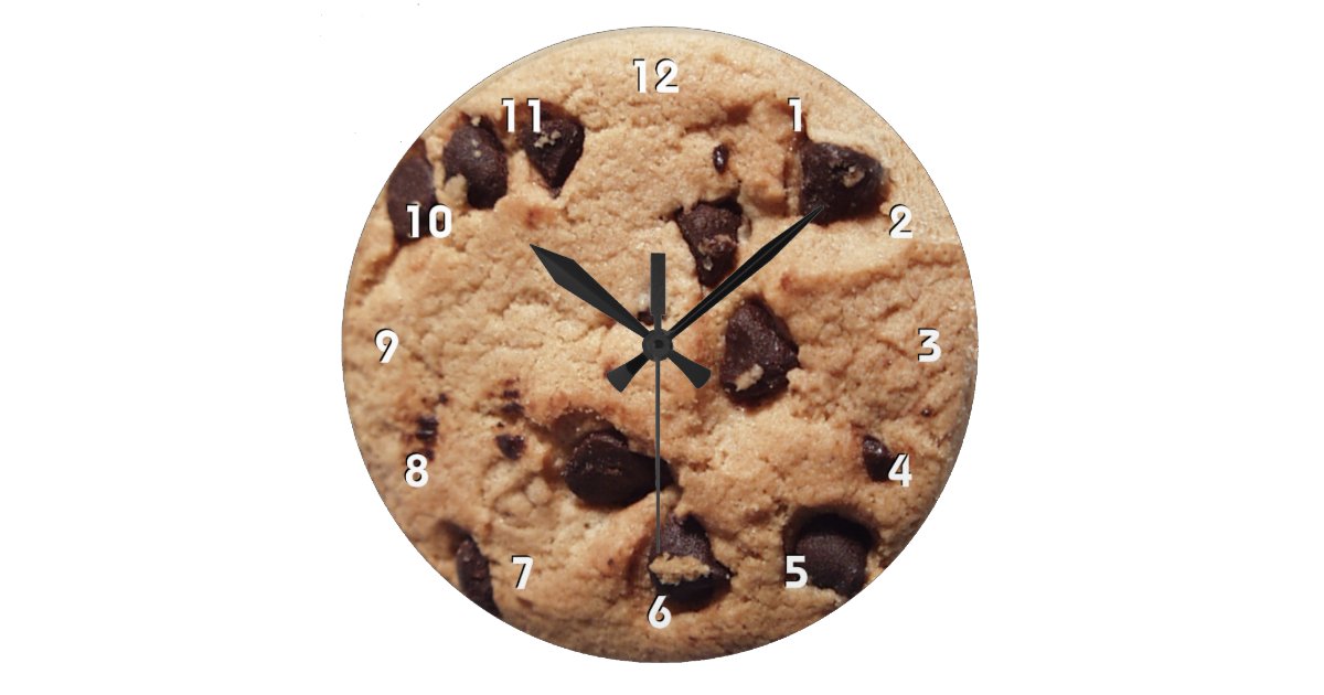 Giant chocolate chip cookie clock with numbers | Zazzle.com
