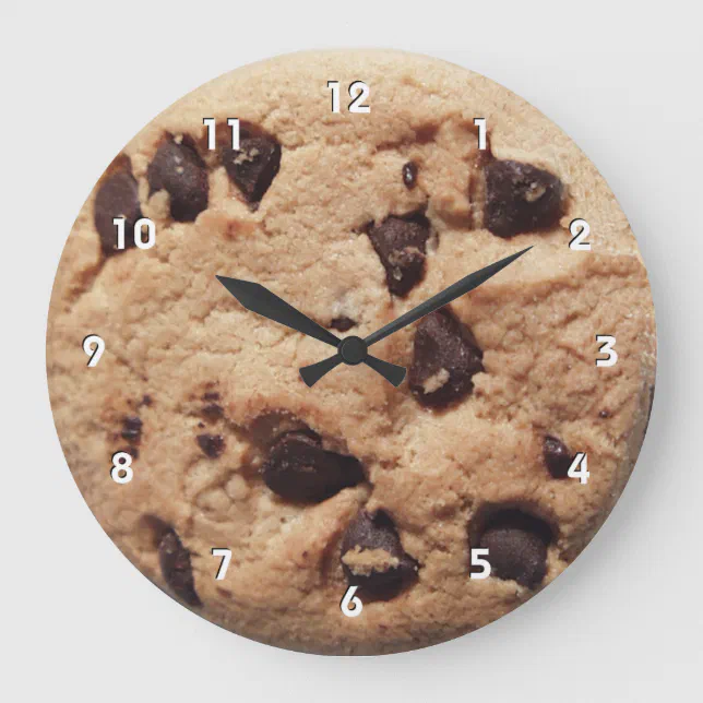 Giant chocolate chip cookie clock with numbers | Zazzle