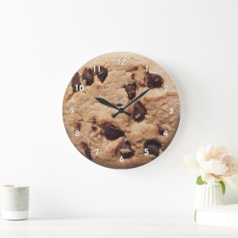 Giant chocolate chip cookie clock with numbers | Zazzle