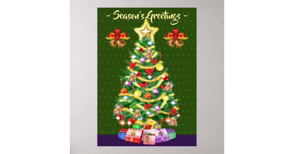 Giant Christmas Tree poster christmas greens | Zazzle