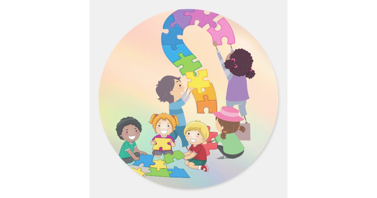 giant colorful classic round sticker | Zazzle