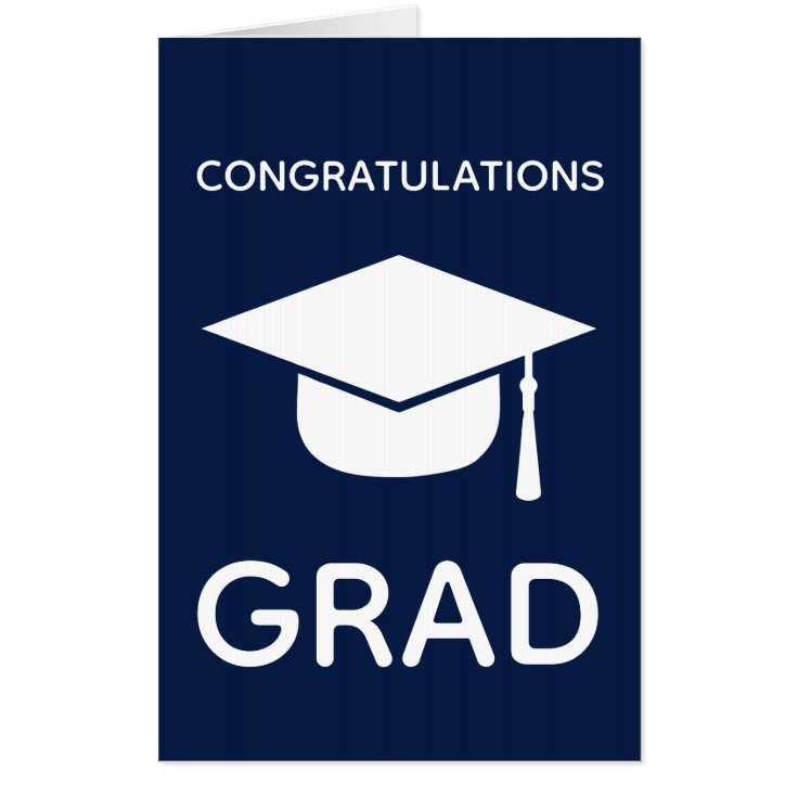 Giant Congratulations Grad Graduation Card Navy | Zazzle