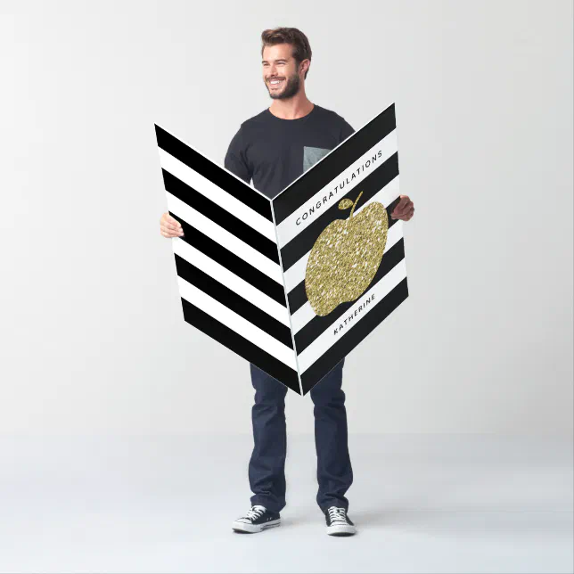 Giant Congratulations Graduation Card Gold Glitter | Zazzle