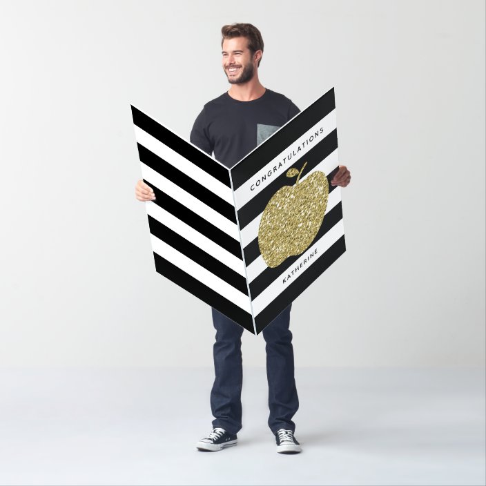 Giant Congratulations Graduation Card Gold Glitter | Zazzle.com