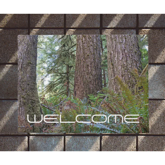 Giant Conifer Forest Welcome Doormat | Zazzle