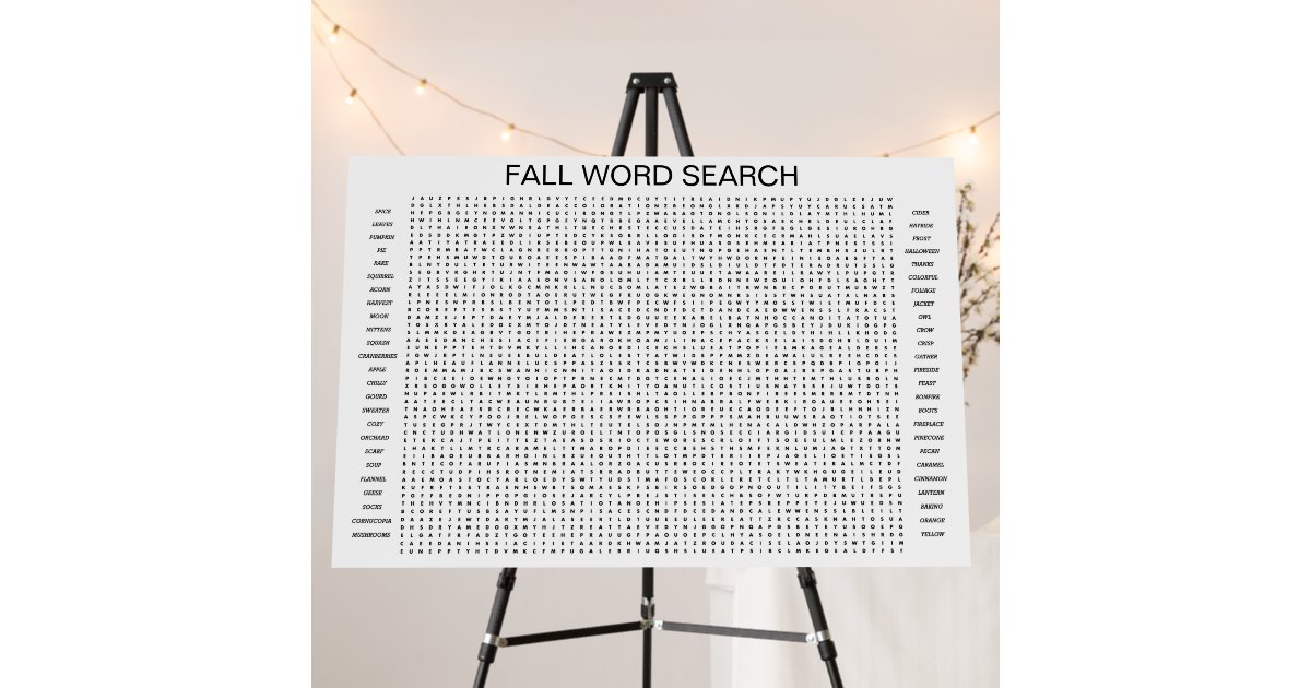 Giant Fall Word Search Poster | Zazzle