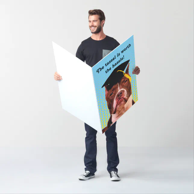 Giant Graduation Card - Pitbull in Grad Cap! | Zazzle