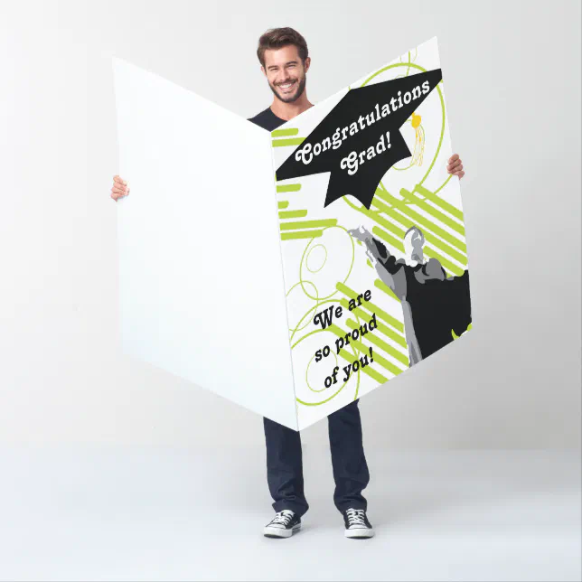 GIANT Graduation Card - Throwing Grad Cap Card | Zazzle